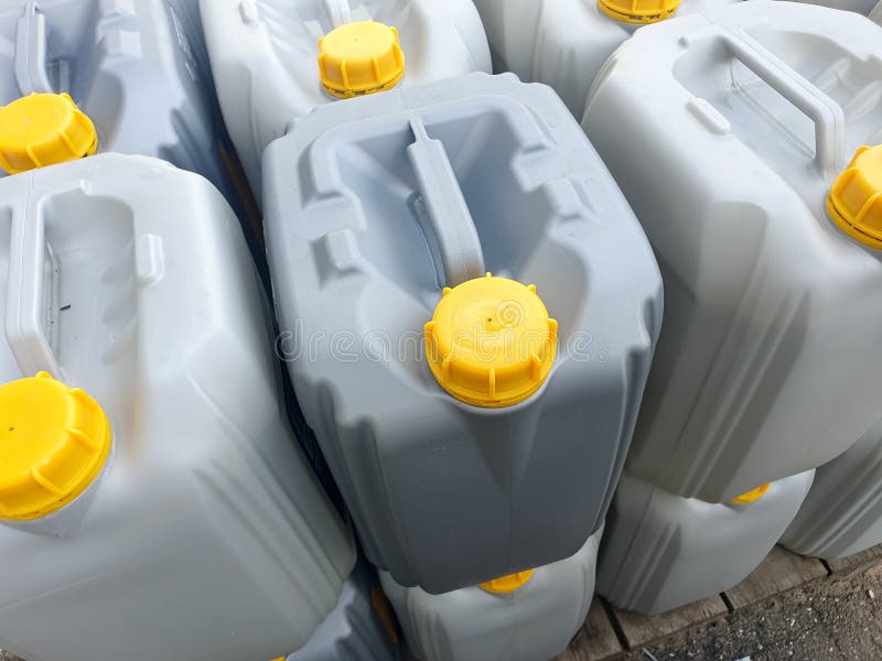 One Color Engine Oil Gallons on the Stand Stock Photo - Image of blank ...
