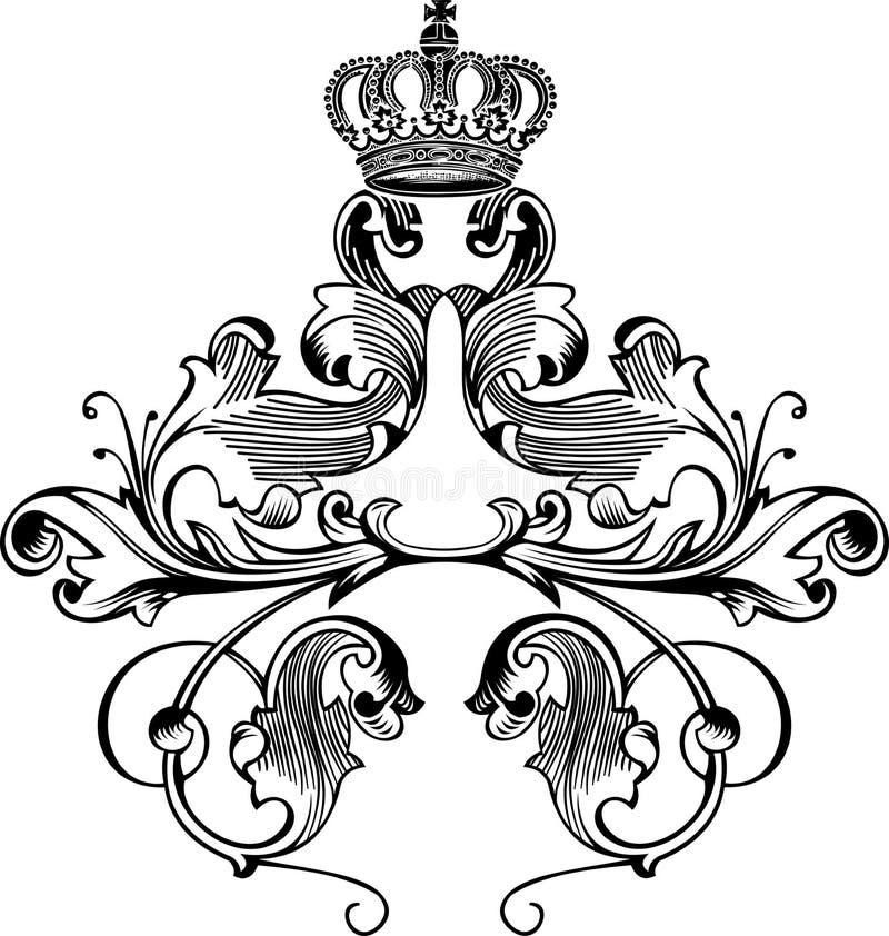 One Color Royal Crown Vintage Banner Stock Vector - Illustration of ...