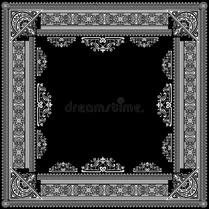 One Color Vector Ornate Title Frame Stock Vector - Illustration of ...