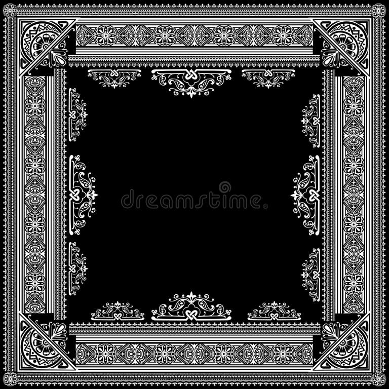 One Color Vector Ornate Title Frame Stock Vector - Illustration of ...