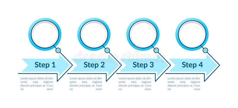 One Colored Circles Steps Vector Infographic Template Stock Vector ...