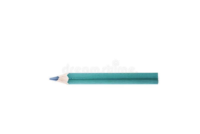 One Colored Green Pencil Isolated on White Background. Stock Photo ...