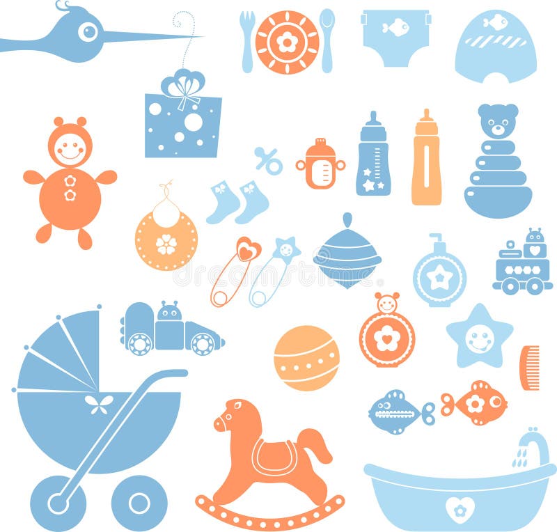 Baby Boy Elements stock vector. Illustration of newborn - 73810995