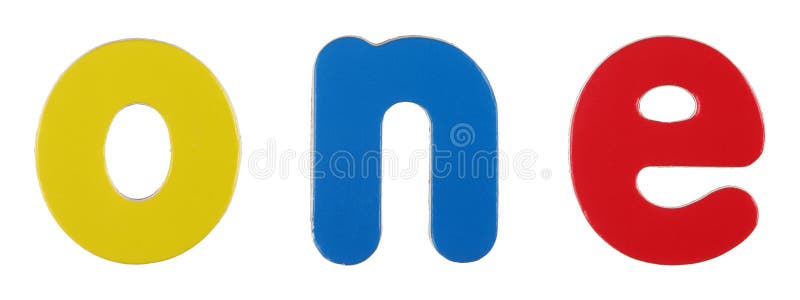 One Coloured Letters on White with Clipping Path Stock Photo - Image of ...