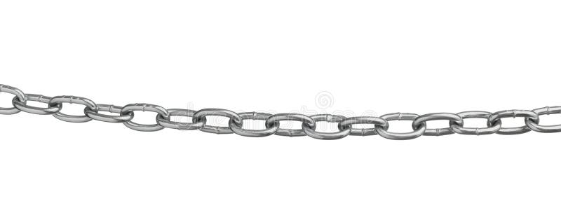 One Common Metal Chain Isolated on White Stock Photo - Image of link ...