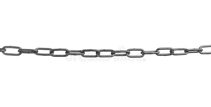 One Common Metal Chain Isolated on White Stock Image - Image of ...