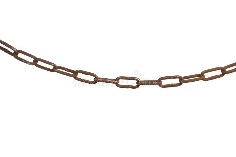 One Common Metal Chain Isolated on White Stock Image - Image of ...