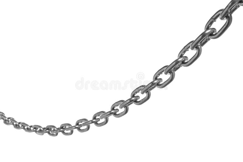 One Common Metal Chain Isolated on White Stock Photo - Image of chain ...