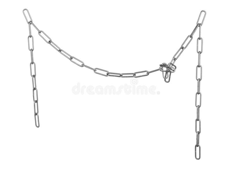 One Common Metal Chain Isolated on White Stock Image - Image of round ...