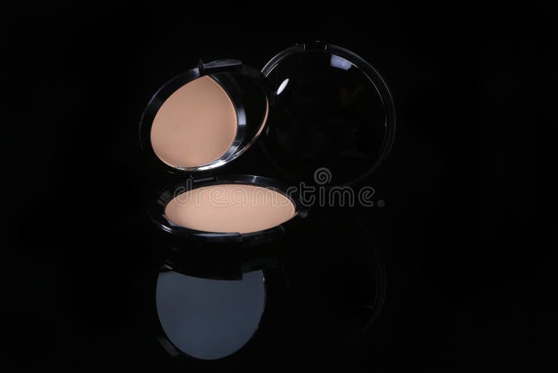 One Compact Pressed Powder OnBlack Background Stock Photo - Image of ...