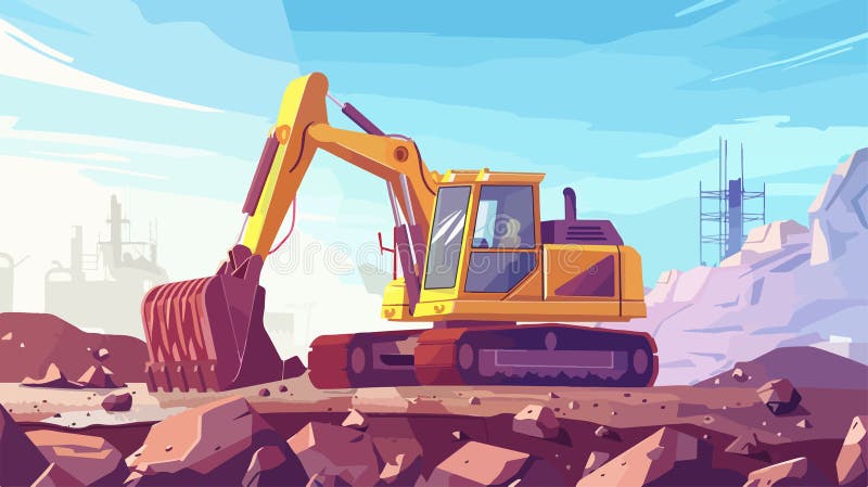 One of Construction Machinery at Work Zone Building Machines and ...