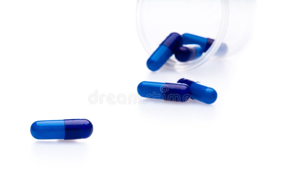 One Container Spilled Pills Stock Photo - Image of dosage, tabloid ...