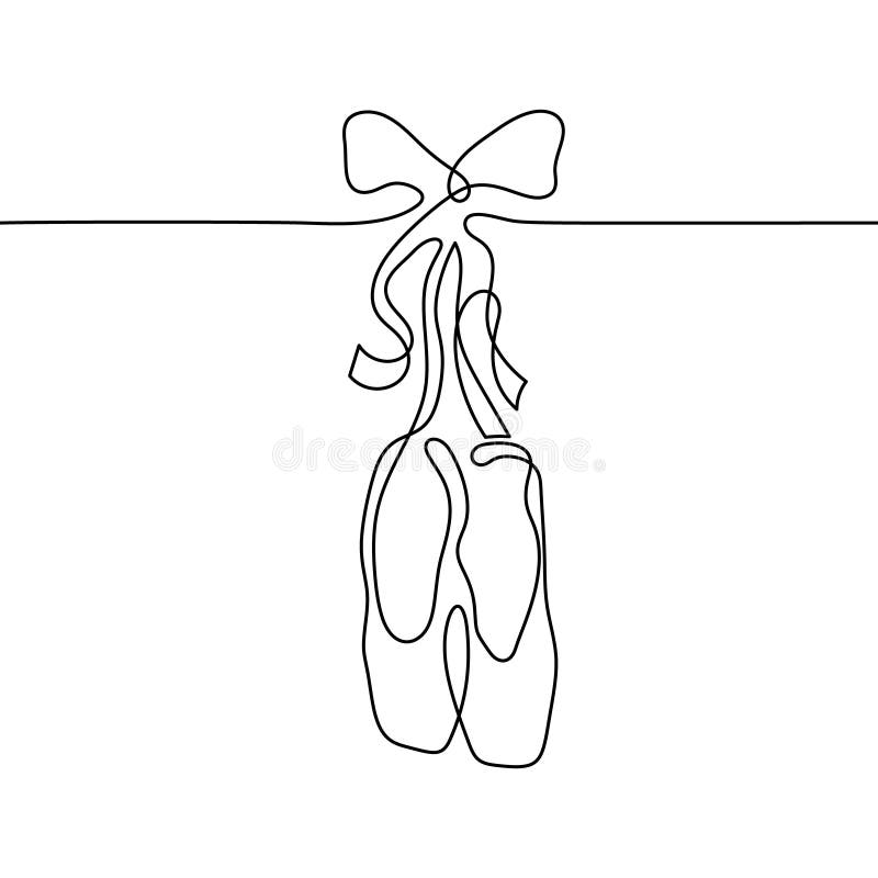 One Continuous Line Drawing of Ballet Pointes. Stock Vector ...