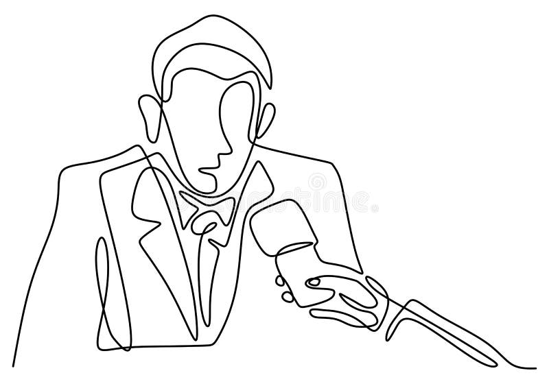 Journalist One Line Drawing Stock Illustrations – 74 Journalist One ...