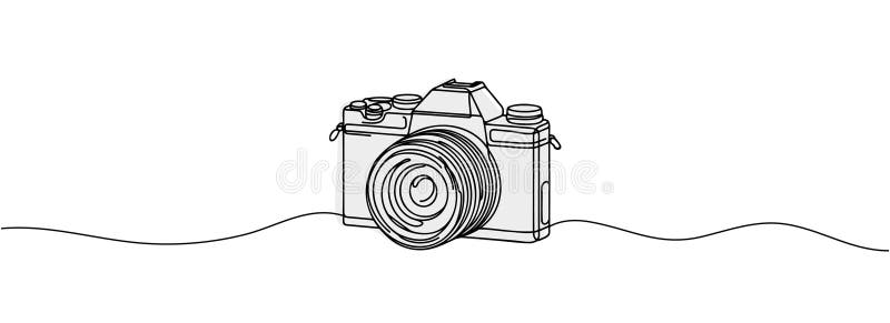 One Continuous Line Drawing of a Camera Stock Illustration ...
