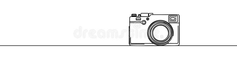 One Continuous Line Drawing of a Camera Stock Vector - Illustration of ...