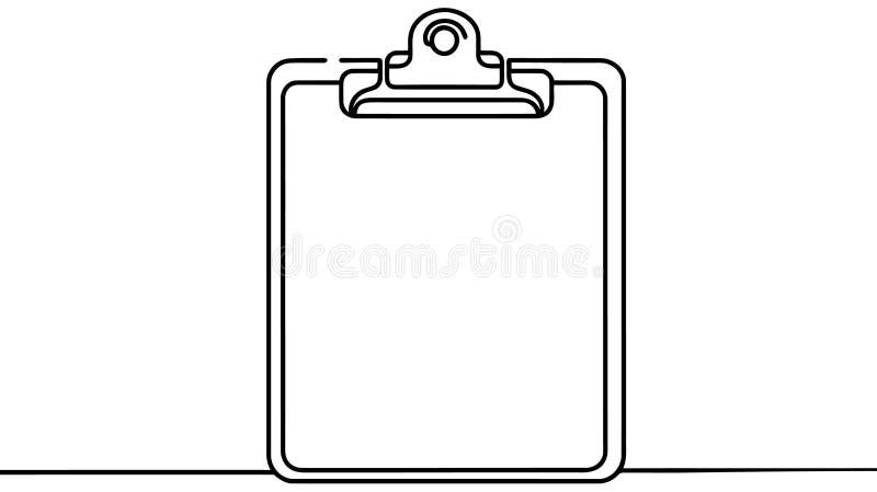 One Continuous Line Drawing of Clipboard with Checklist and Pen. Stock ...