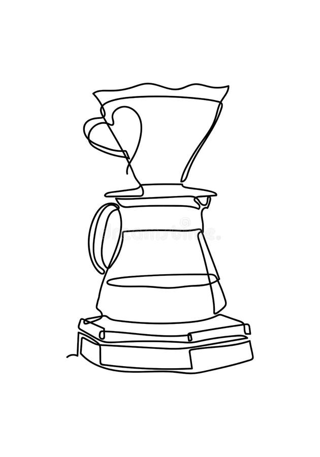 One Continuous Line Drawing of the Coffee in Modern Minimalistic Style ...