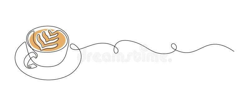 Latte Cup One Continuous Line Vector Graphic Stock Vector ...