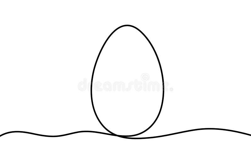 One Continuous Line Drawing of Egg. Easter Egg One Line Background. Egg ...