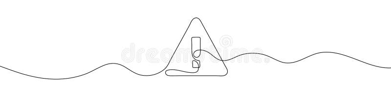 One Continuous Line Drawing of Exclamation Mark Stock Vector ...