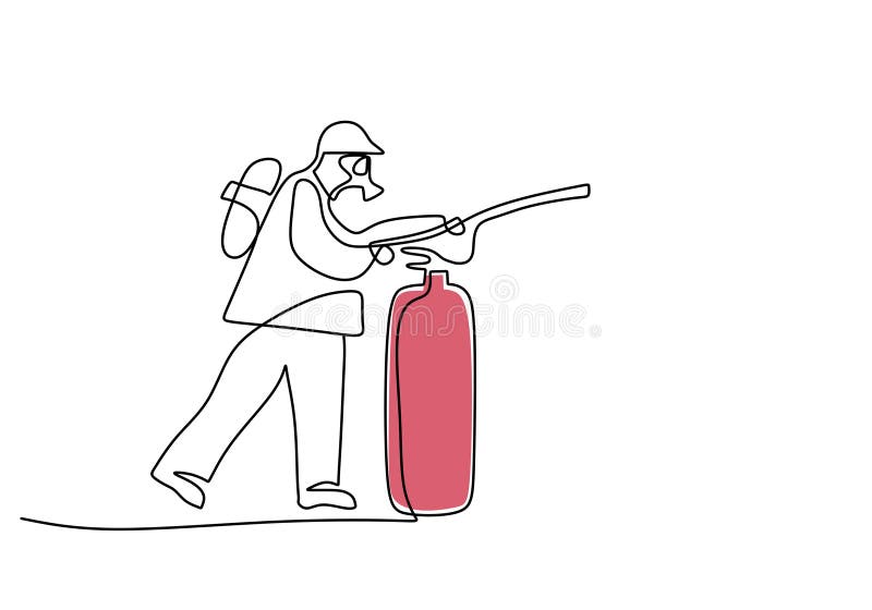 Fire Fighter Line Drawing Stock Illustrations – 336 Fire Fighter Line ...