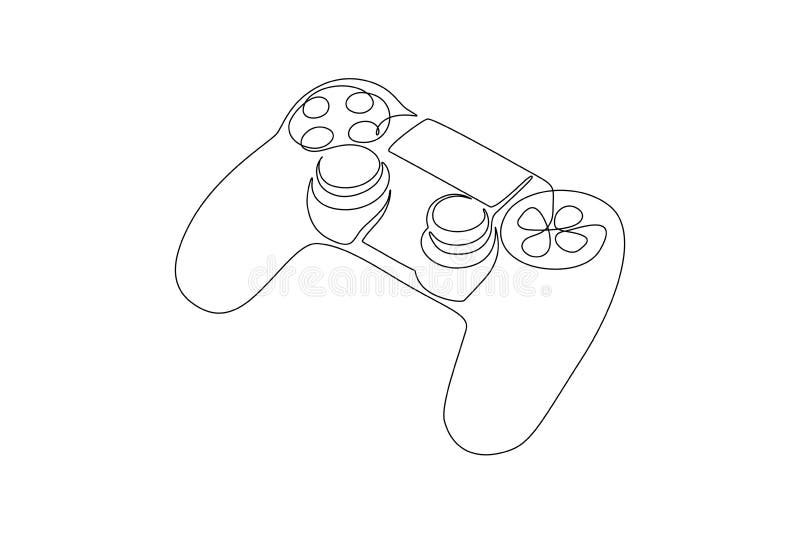 One Continuous Line Drawing of Game Stick. Joystick To Play the Game ...