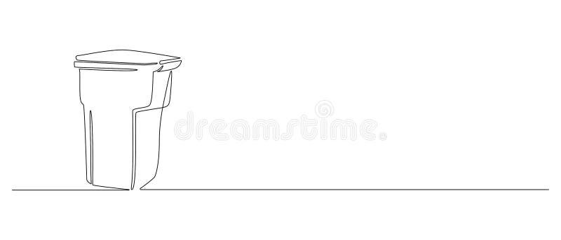 One Continuous Line Drawing of Garbage Container. Plastic Recycle Waste ...