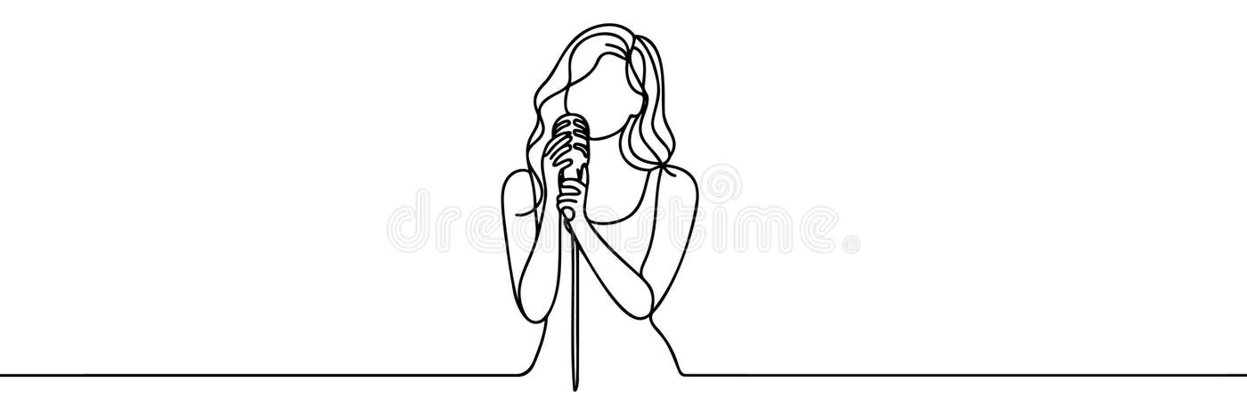 Girl Singer Line Stock Illustrations – 548 Girl Singer Line Stock ...