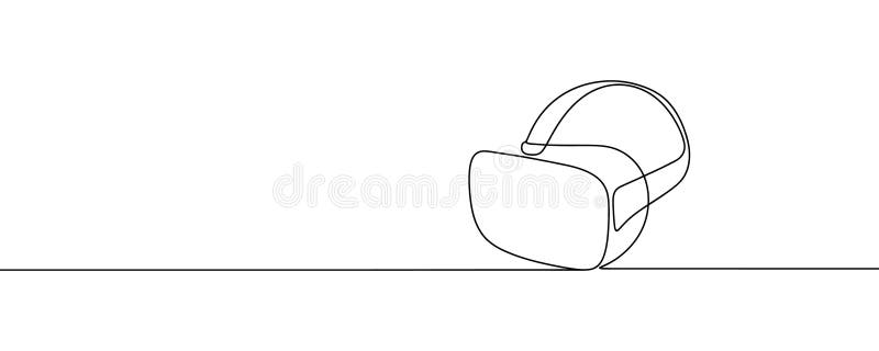 One Continuous Line Drawing of Glasses of Virtual Reality. Virtual Game ...