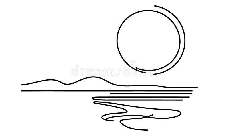 Horizon Continuous Line Drawing Stock Illustrations – 540 Horizon ...