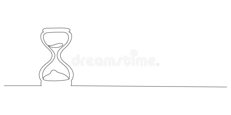 One Continuous Line Drawing of an Hourglass with Sand Flowing ...