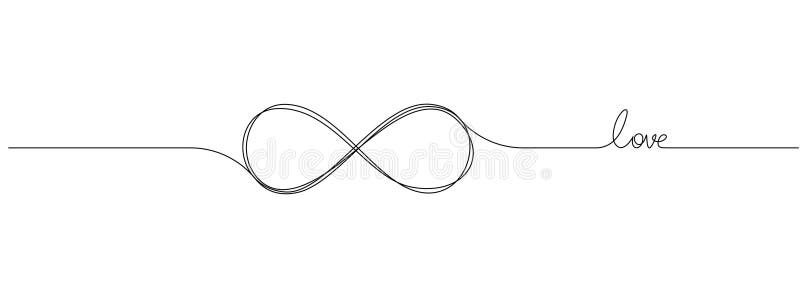 One Continuous Line Drawing of Infinity Symbol. Loop Mobius Icon and ...