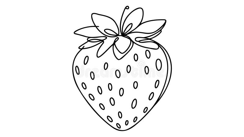 One Continuous Line Drawing of Isolated Vector Object - Strawberry ...