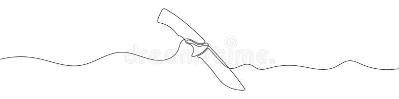 One Continuous Line Drawing of Knife. Knife Linear Background Stock ...