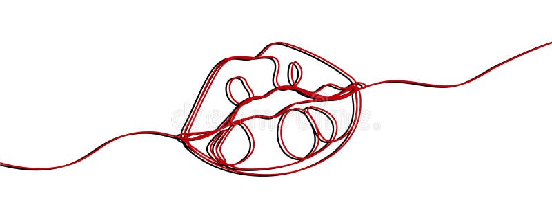 Continuous Line Drawing Lips Stock Illustrations – 2,931 Continuous ...