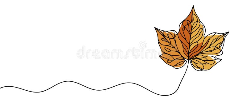 One Continuous Line Drawing of Maple Leaf. Maple Leaf Line Art in ...