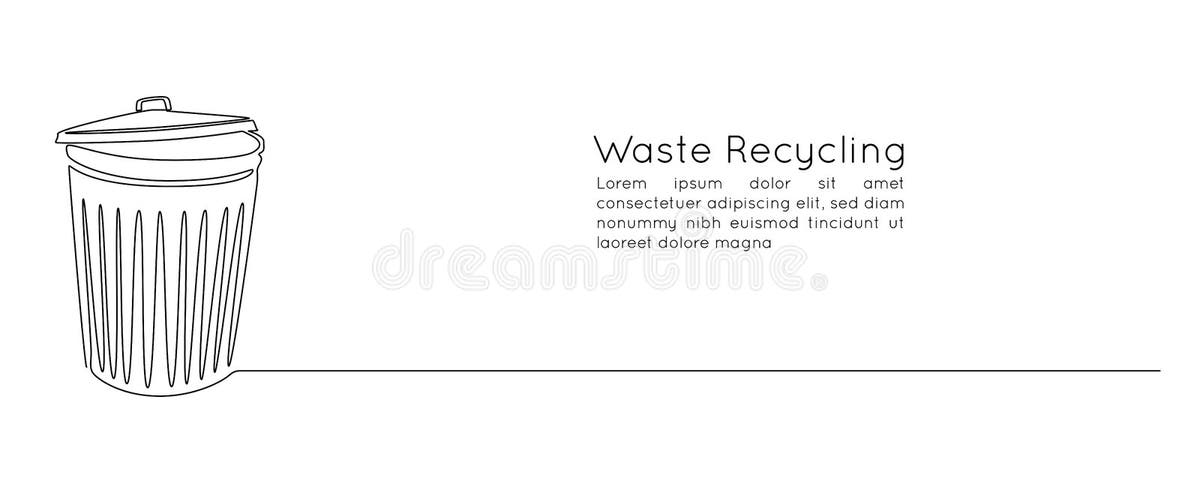 Continuous Line Drawing Garbage Stock Illustrations – 281 Continuous ...