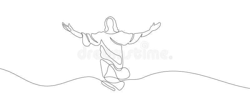 Jesus One Line Stock Illustrations – 355 Jesus One Line Stock ...