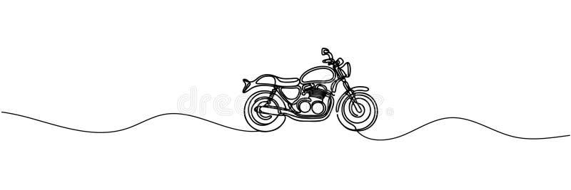 One Continuous Line Drawing of a Motorcycle Stock Vector - Illustration ...