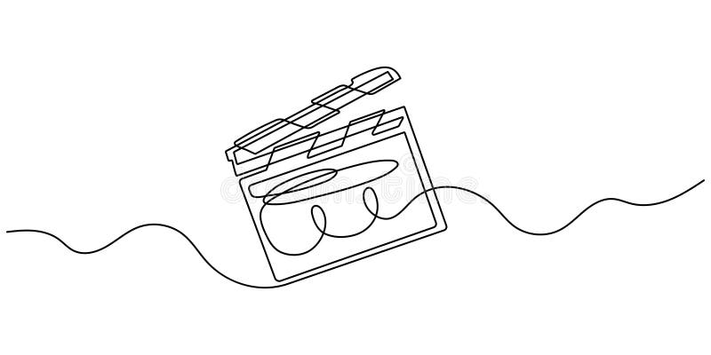One Continuous Line Drawing of a Movie Plot Board. Action Scene and ...