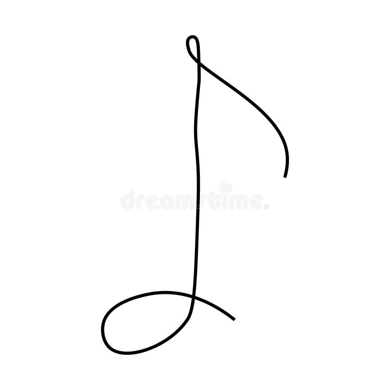 One Continuous Line Drawing of Music Note. Minimalist Music Symbol or ...