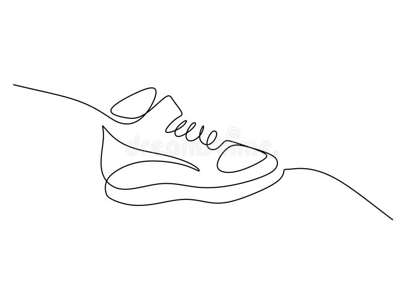 One Continuous Line Drawing a Pair of Shoes Boots Stock Vector ...