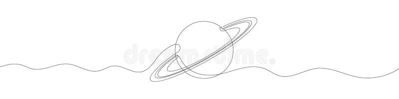 Saturn One Line Drawing Stock Illustrations – 54 Saturn One Line ...