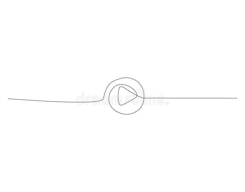 One Continuous Line Drawing of Play Button. Icon of Start and Pause ...
