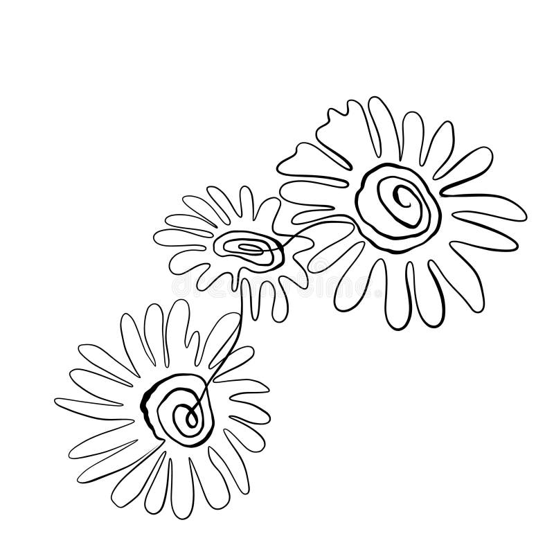 One Continuous Line Drawing. Printable Decorative Poster Common Daisy ...