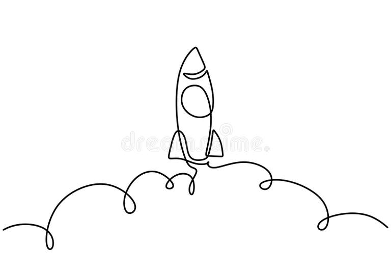 Rocket Line One Line Launch Stock Illustrations – 336 Rocket Line One ...