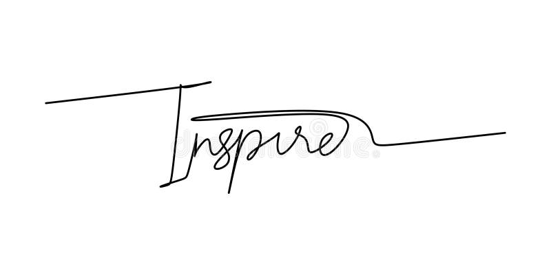 One Continuous Line Drawing Typography Line Art of Inspire Word Writing ...