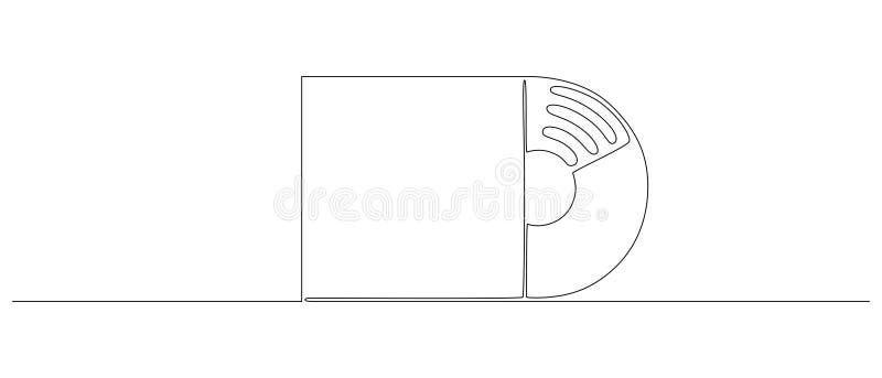 One Continuous Line Drawing of Vinyl LP Record. Vintage Black Disk and ... One Continuous Line Drawing of Vinyl LP Record. Vintage Black Disk and ...