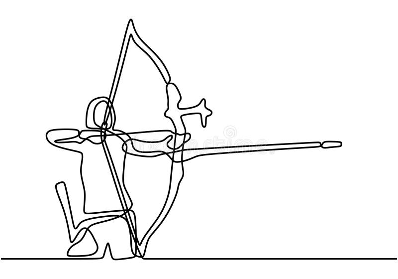 Archery One Line Drawing Stock Illustrations – 306 Archery One Line ...